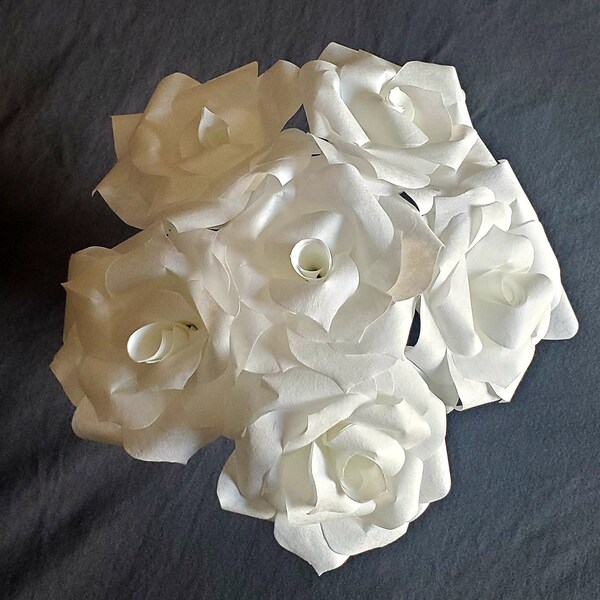 White Paper Roses - Etsy