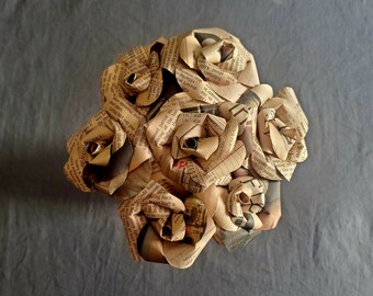 Newspaper Roses, Newspaper Flowers, Newsprint Roses - Etsy