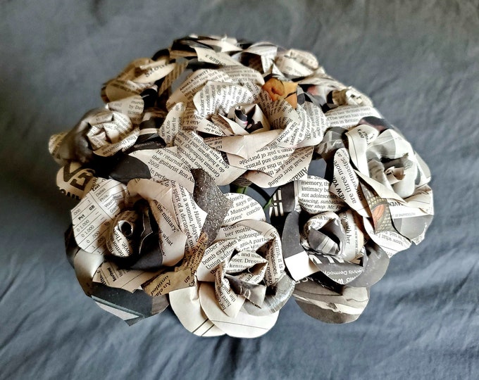 Newspaper Roses, Newspaper Flowers, Newsprint Roses - Etsy