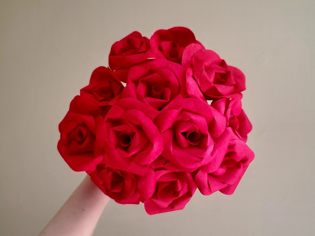 Half Dozen / One Dozen Red Roses, Small Red Roses, Red Paper Roses ...