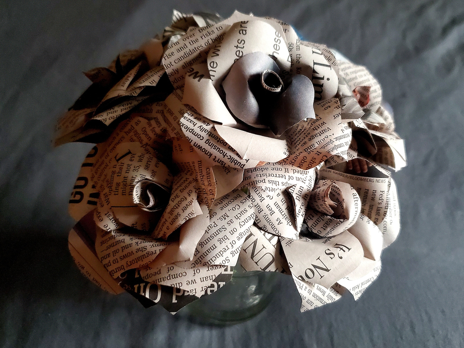 Newspaper Roses Newspaper Flowers Newsprint Roses | Etsy