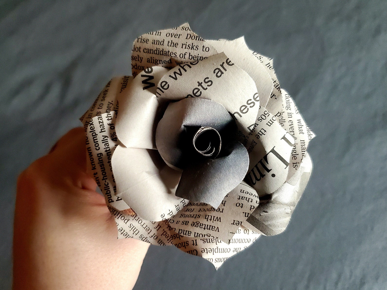 Newspaper Roses Newspaper Flowers Newsprint Roses | Etsy