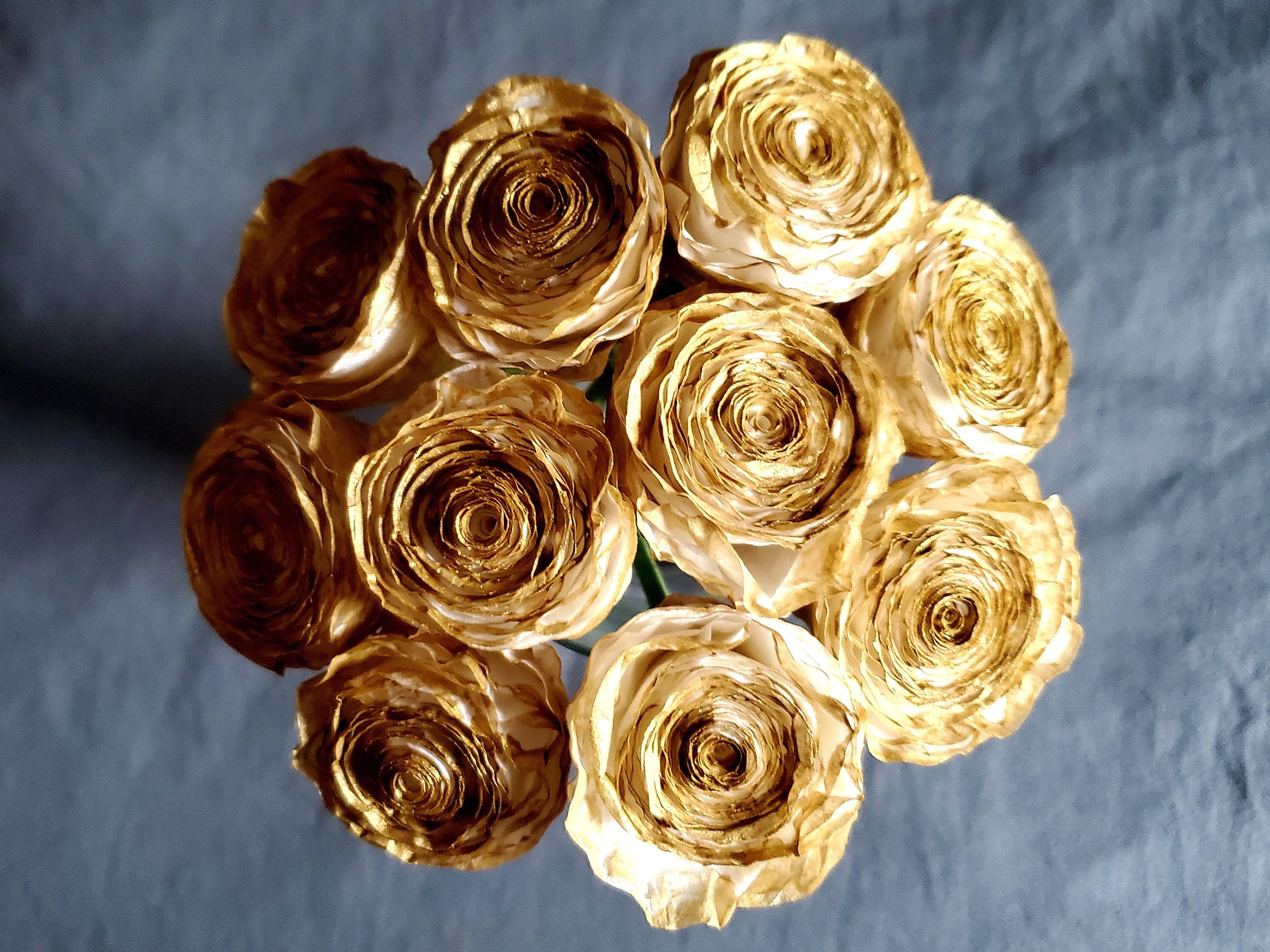 Mini Gold Roses Small Golden Roses Gold Paper Flowers - Etsy