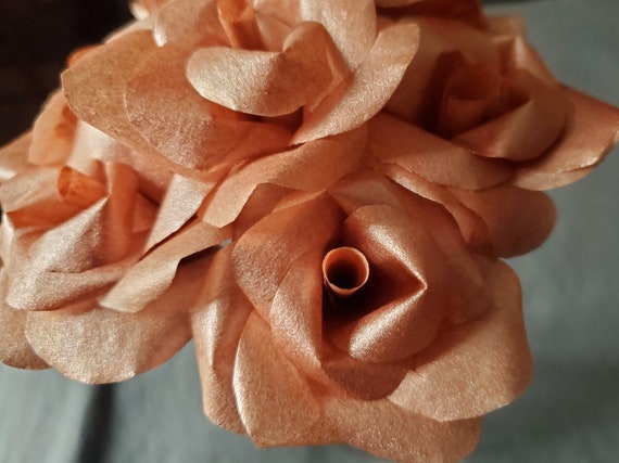 Rose gold fake flowers store