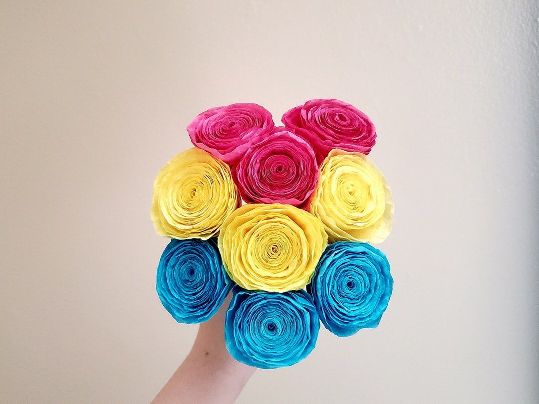 Mini Pan Pride Roses Small Pan Pride Flowers Pansexual Pride - Etsy