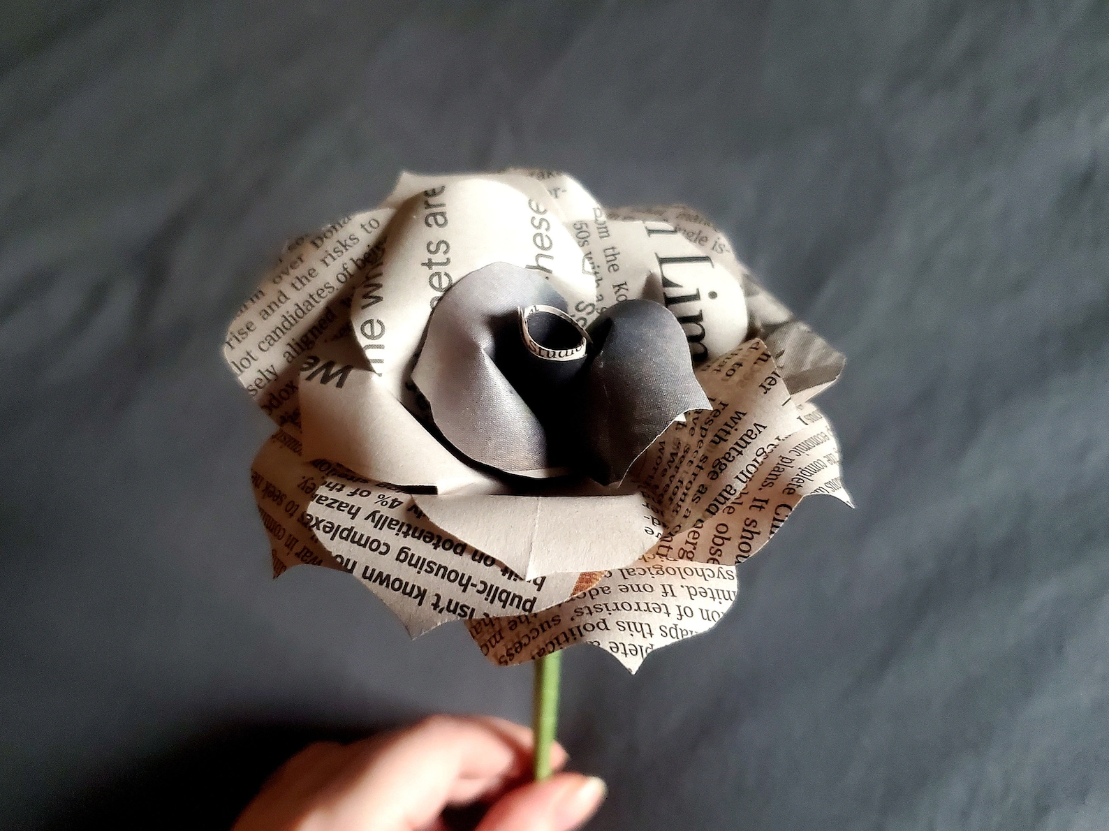 Newspaper Roses Newspaper Flowers Newsprint Roses | Etsy