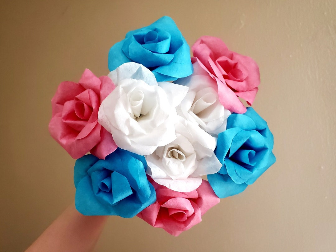 Trans Pride Roses Small Trans Pride Flowers Transgender - Etsy