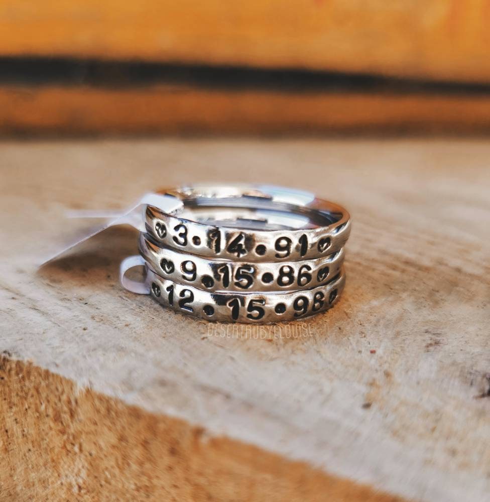 Stainless Steel Stacking Rings / 3mm HANDSTAMPED Stacking - Etsy