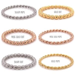 Stainless Steel Stacking Ring Set / 3mm HANDSTAMPED Stacking Rings ...