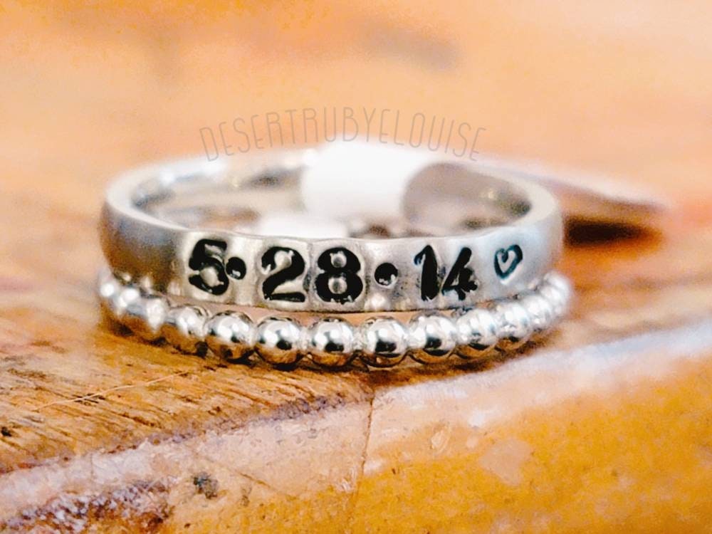 Stainless Steel Stacking Rings / 3mm HANDSTAMPED Stacking - Etsy