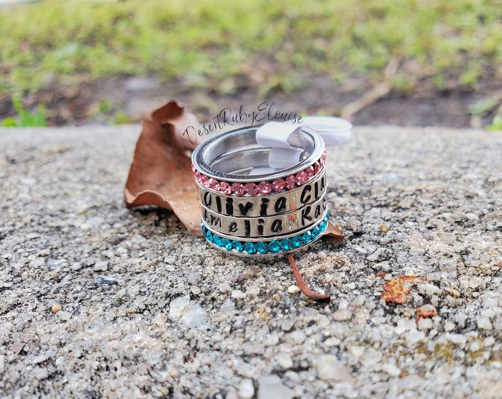 Stainless Steel Stacking Rings / 3mm HANDSTAMPED Stacking | Etsy