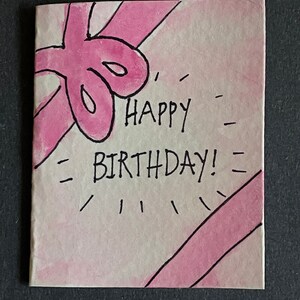 Mini Pink Birthday Card | Happy Birthday Card - Etsy