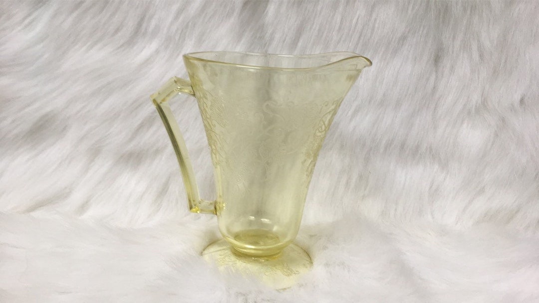 Yellow Depression Glass Pitcher Florentine Poppy No. 2 Hazel Atlas - Etsy