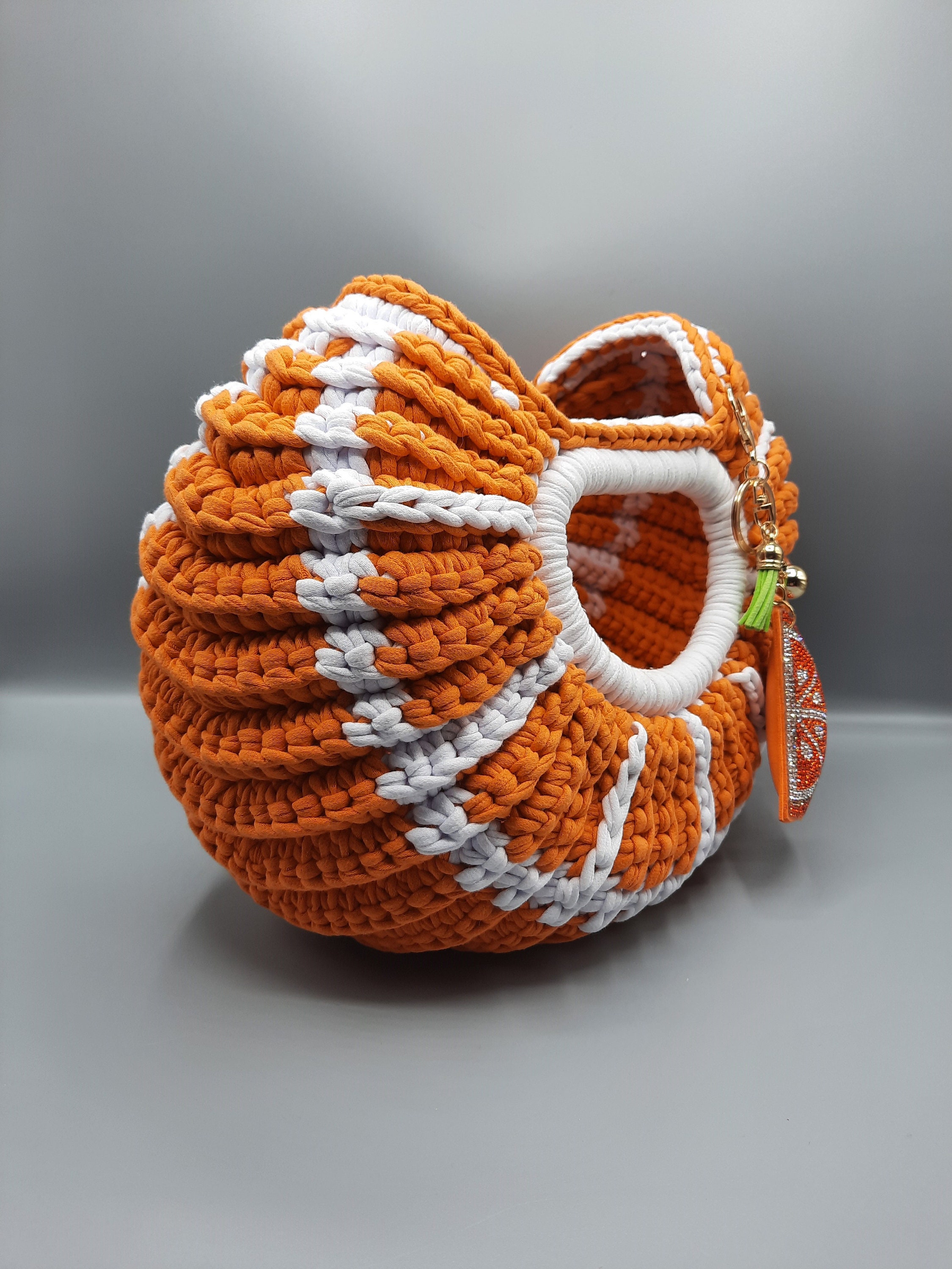 Handmade Crochet Orange Bag - Etsy