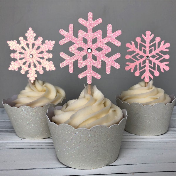 Snowflake Cupcake Toppers - Etsy