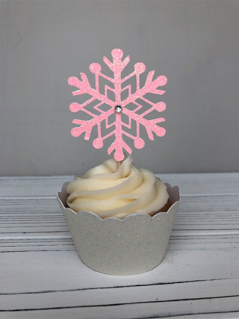 Glitter Snowflake Cupcake Toppers: Winter Party & Baby Shower ...