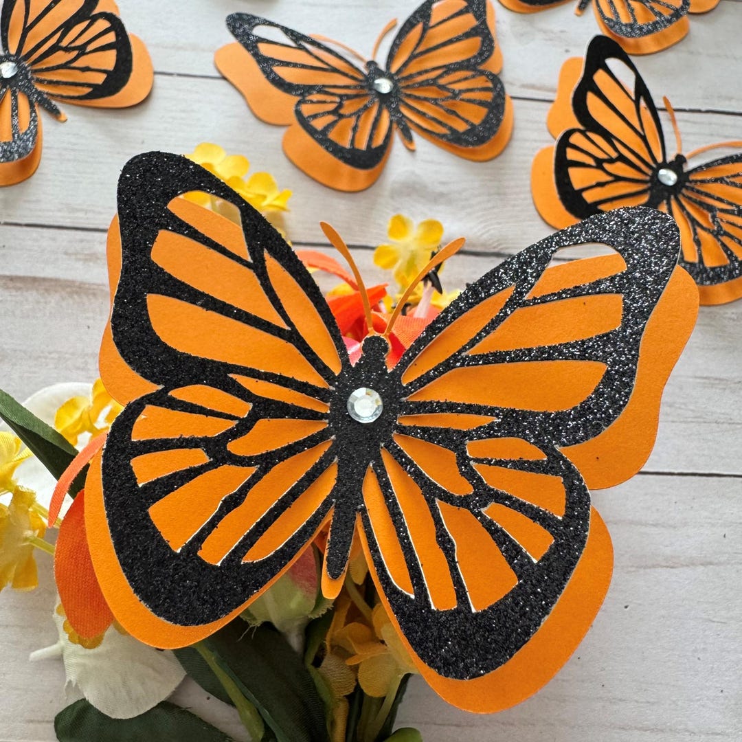 3D Monarch Butterflies: Baby and Bridal Shower Decorations (set of 6 ...