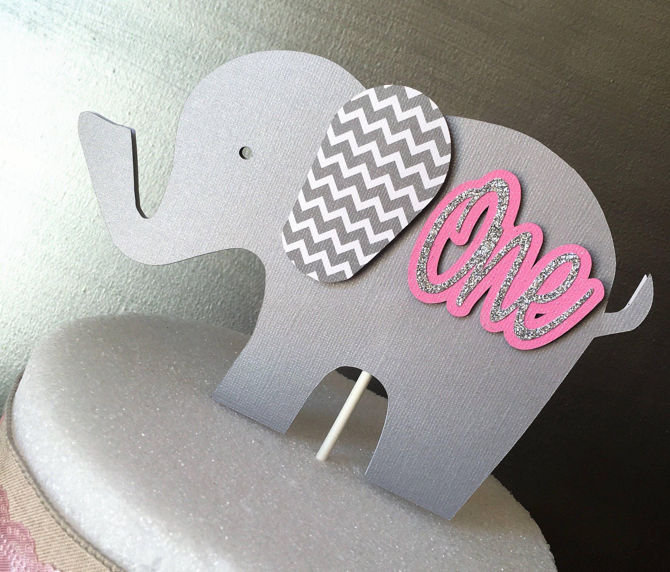 Elephant Cake Topper Elephant Centerpiece Elephant Birthday - Etsy