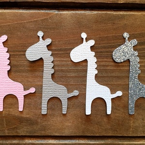 Pink and Gray Giraffe Confetti, Pink Giraffe, It's a Girl, Giraffe ...
