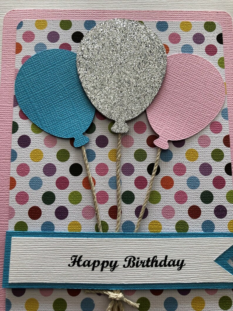 Handmade Balloon Birthday Card Balloon Card Birthday Card - Etsy