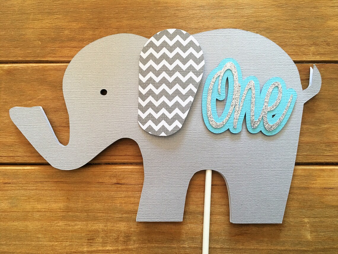 Elephant Cake Topper, Elephant Centerpiece, Elephant Birthday Party ...