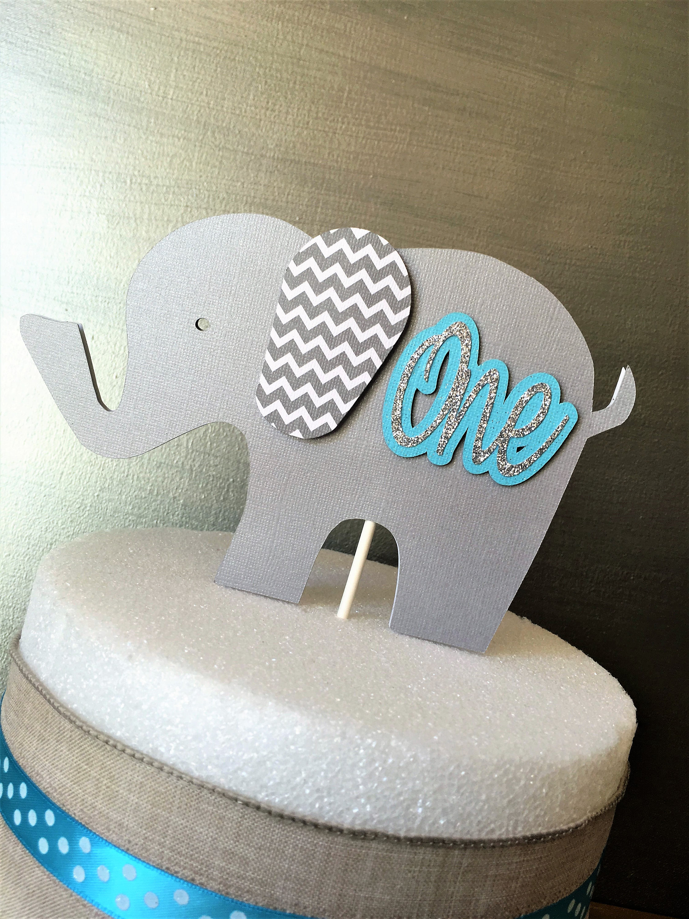 Elephant Cake Topper, Elephant Centerpiece, Elephant Birthday Party ...