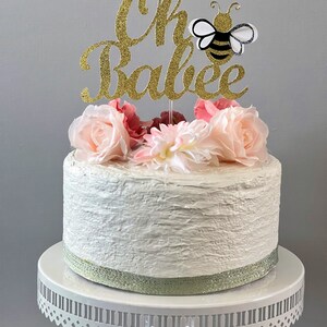 Bee Baby Shower Cake Topper - Oh Babee Bumblebee Theme Decor - Mommy to ...