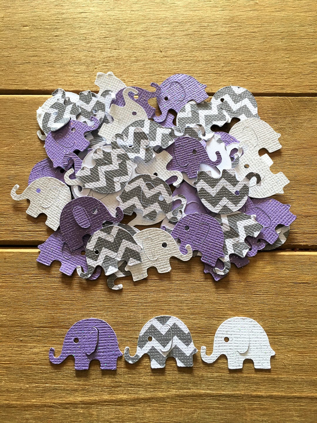 Purple and Gray Elephant Confetti, Purple Elephant, It's a Girl ...