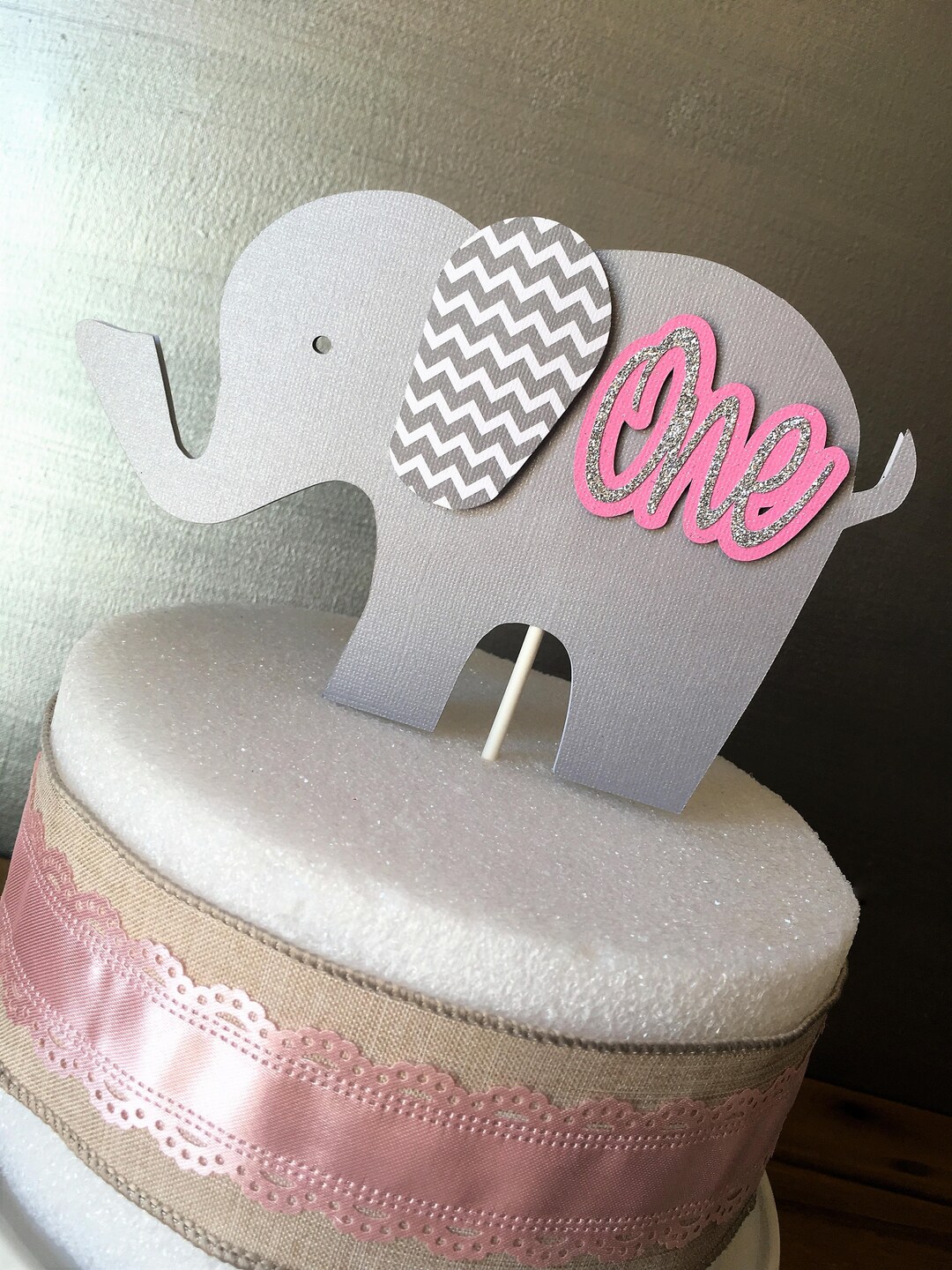 Elephant Cake Topper, Elephant Centerpiece, Elephant Birthday Party ...