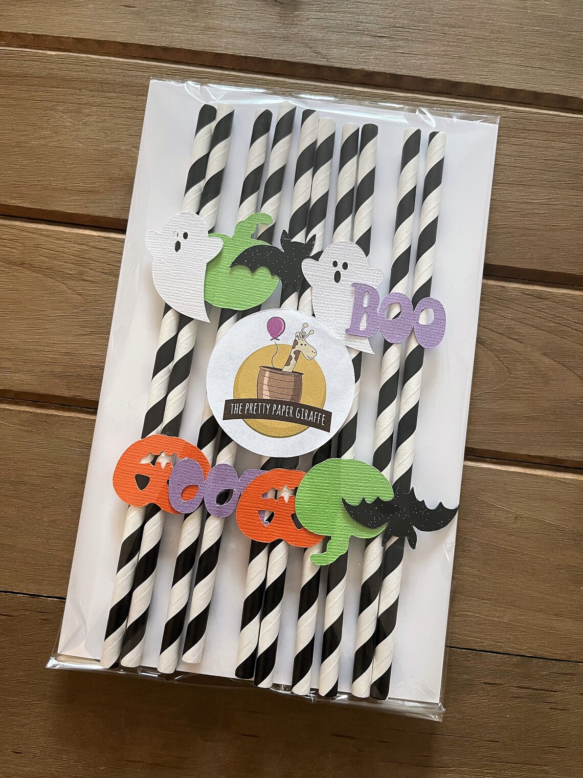 10 Halloween Straws Bat Straws Halloween Paper Straw Ghost - Etsy