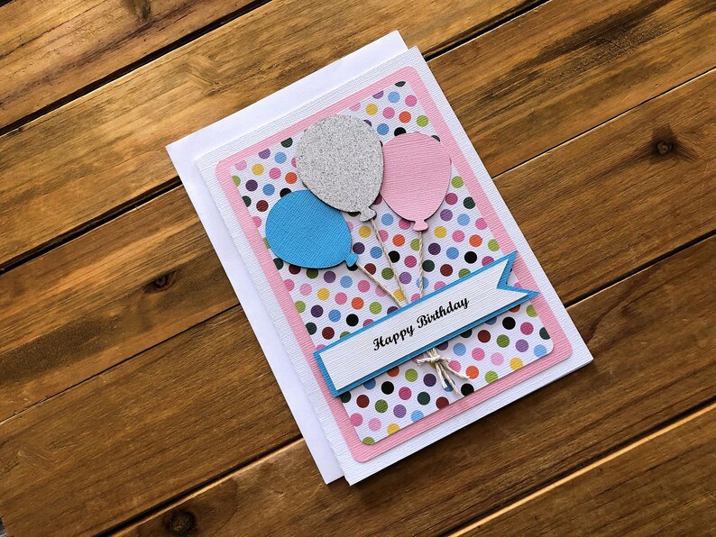 Handmade Balloon Birthday Card Balloon Card Birthday Card | Etsy