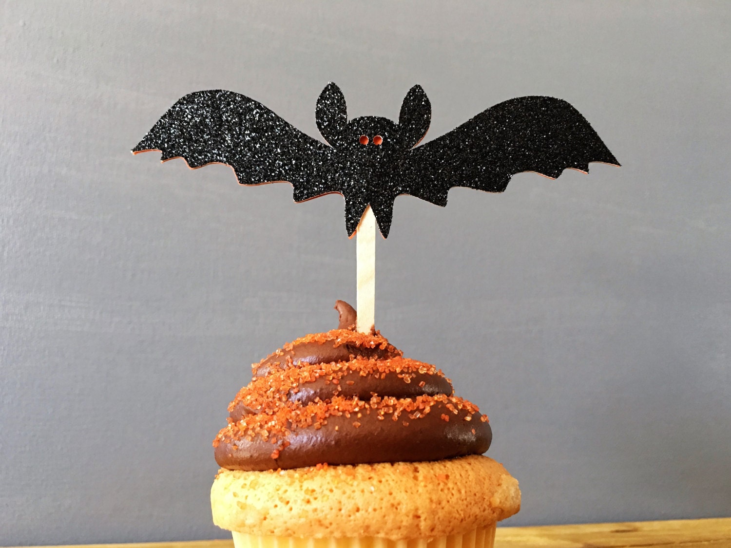 12 Halloween Cupcake Toppers Bat Cupcake Topper Halloween - Etsy