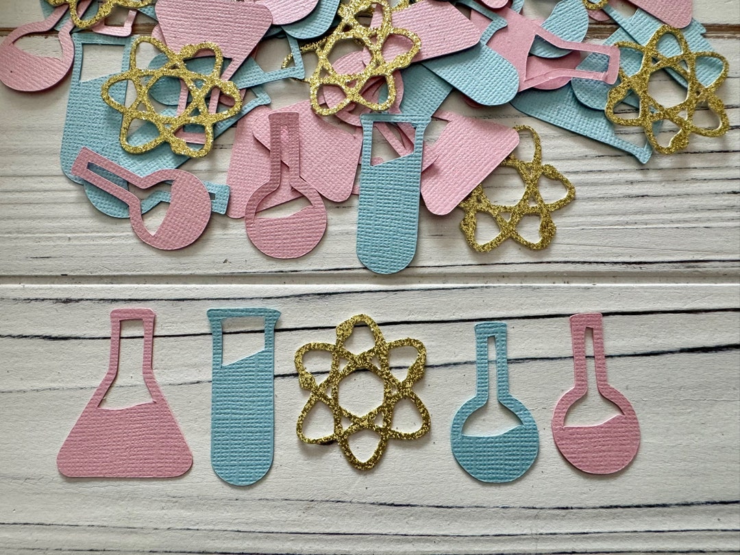 Science Confetti: Gender Reveal, Baby/bridal Shower Decor - Flasks ...