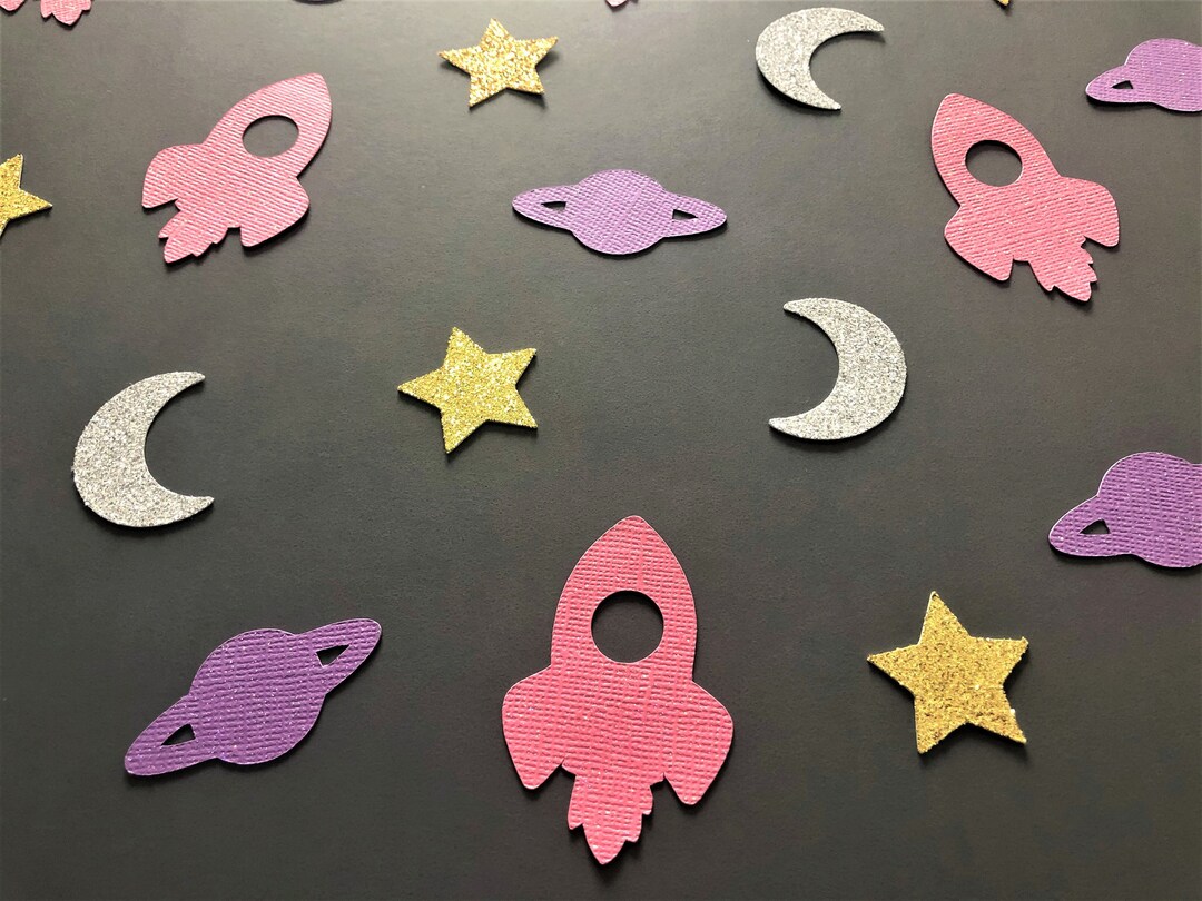 Outer Space Confetti, Space Birthday, Planet Confetti, 1st Trip Aound ...