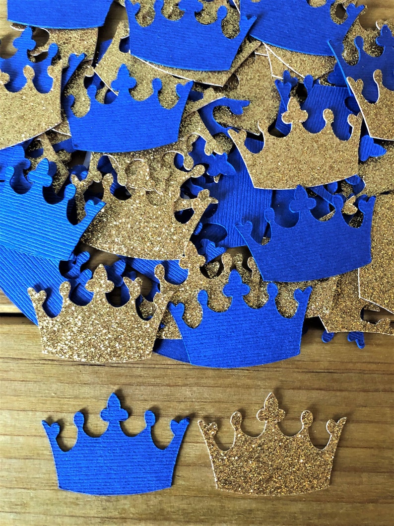 Royal Blue and Gold Crown Confetti Prince Confetti It's - Etsy