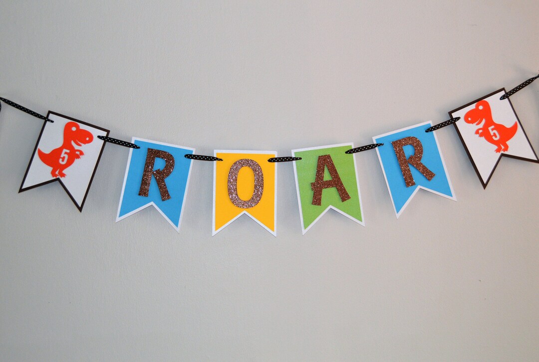 Dinosaur Banner, Dinosaur Party Decoration, T Rex Party, Dinosaur ...