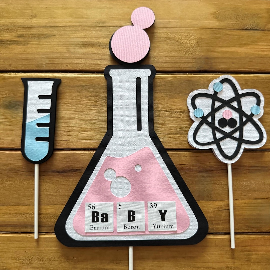Science Baby Shower Cake Topper: Pink or Blue Decorations - Etsy