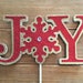 Joy Cake Topper, Holiday Cake Topper, Snowflake Cake Topper, Glitter ...