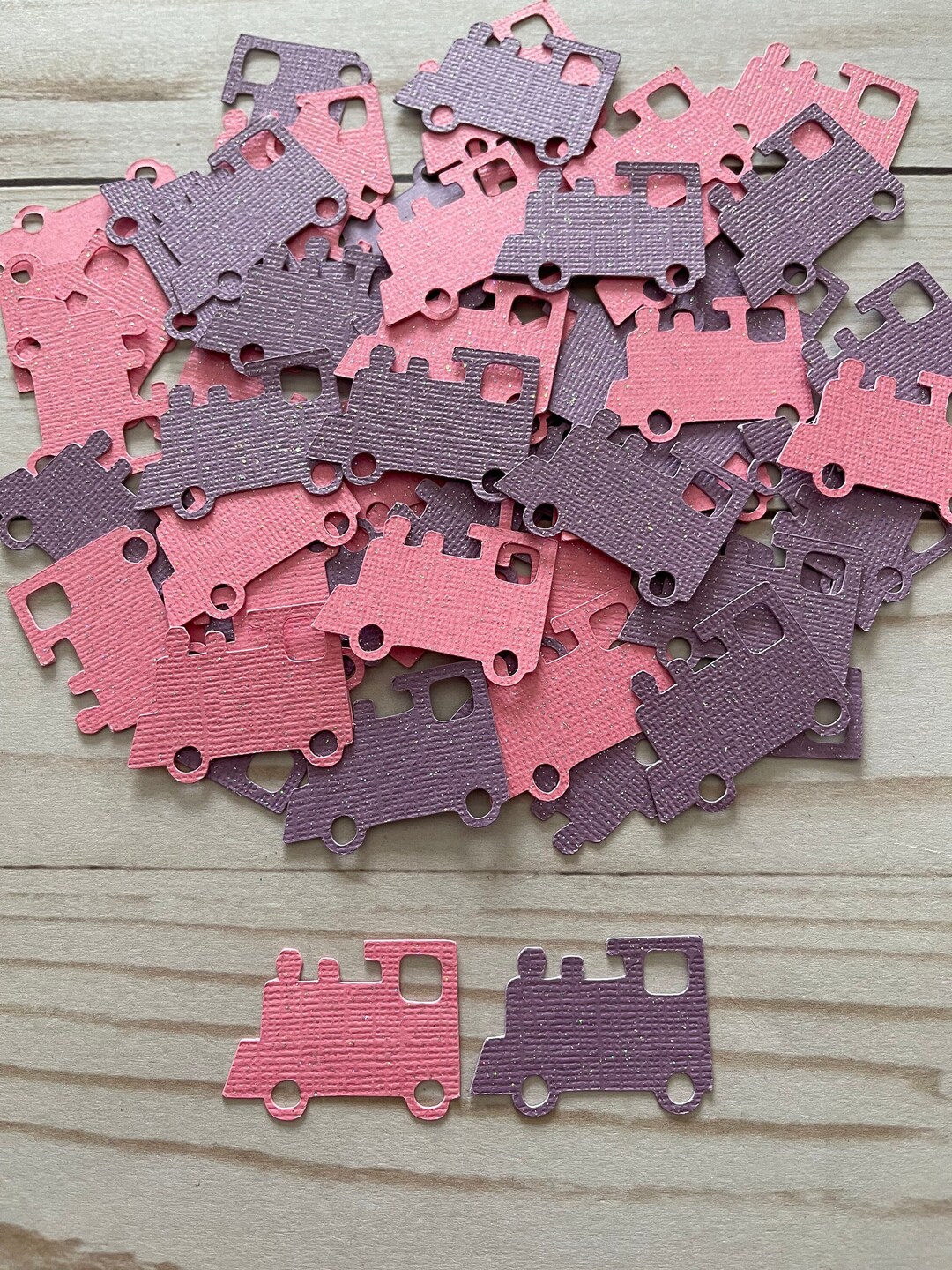 Pink & Purple Train Confetti: Birthday Party Table Scatter - Etsy