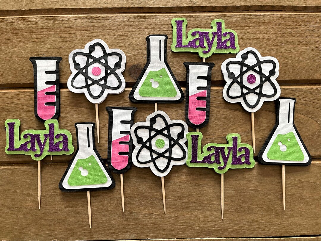 Custom Science Cupcake Toppers, Science Party, Science Birthday, Mad ...