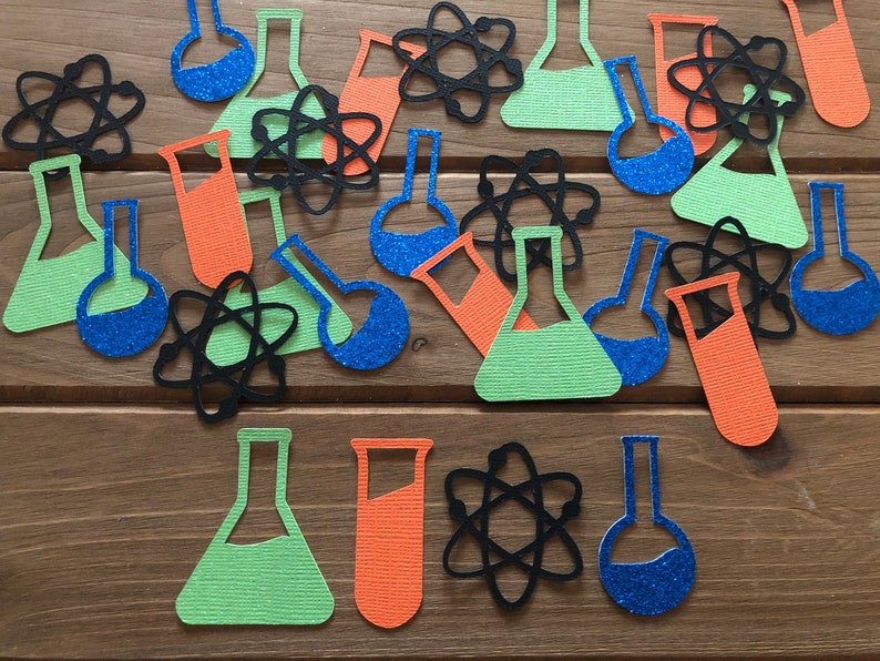 Science Party Confetti: Flasks, Beakers, Atoms - 80 Pieces - Etsy