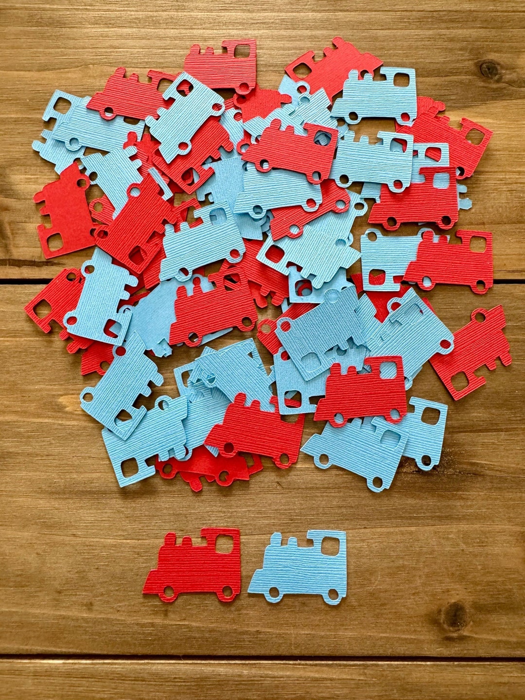 Red and Blue Train Confetti, Table Scatter for Birthday Party, Choo ...