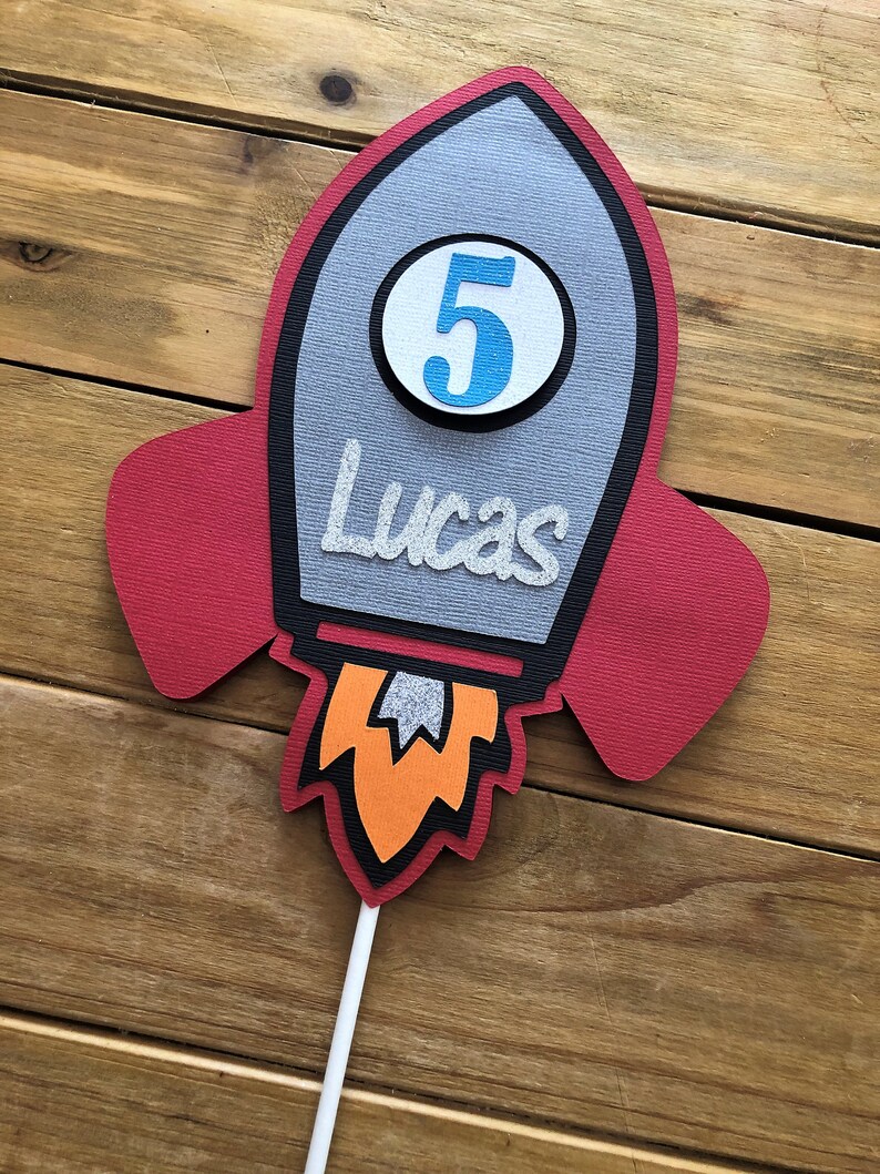 Rocket Cake Topper Outer Space Cake Topper Space Birthday | Etsy