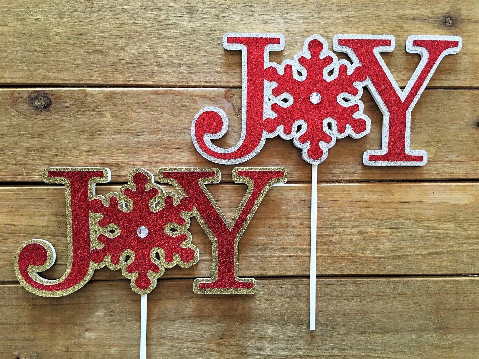 Joy Cake Topper Holiday Cake Topper Snowflake Cake Topper | Etsy