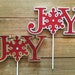 Joy Cake Topper, Holiday Cake Topper, Snowflake Cake Topper, Glitter ...