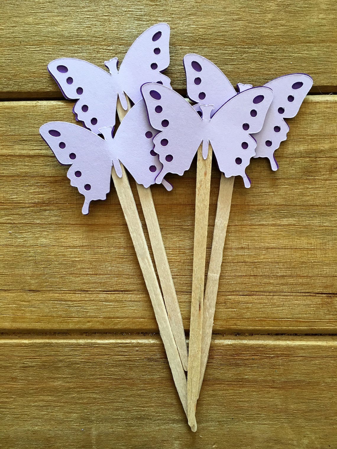 12 Purple Butterfly Cupcake Toppers Butterfly Cake Topper | Etsy