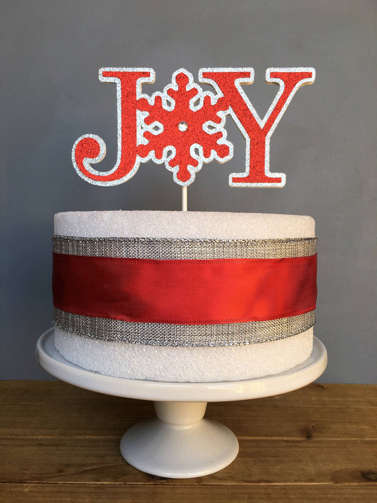 Joy Cake Topper Holiday Cake Topper Snowflake Cake Topper | Etsy