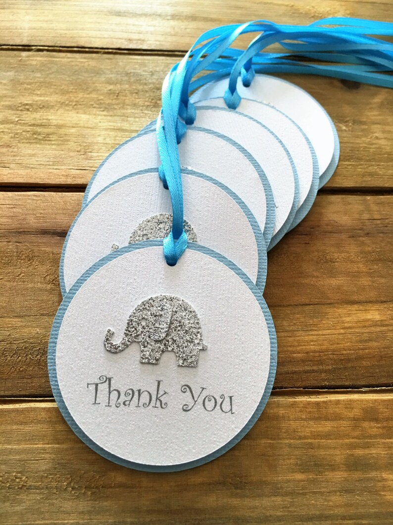 12 Elephant Tags Elephant Favor Tags Elephant Baby Shower | Etsy