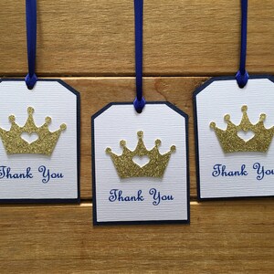 12 Prince Tags, Custom Prince Favor Tags, Royal Prince Baby Shower ...
