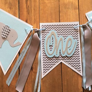 Elephant Banner, Elephant High Chair Banner, 1st Birthday, Elephant ...
